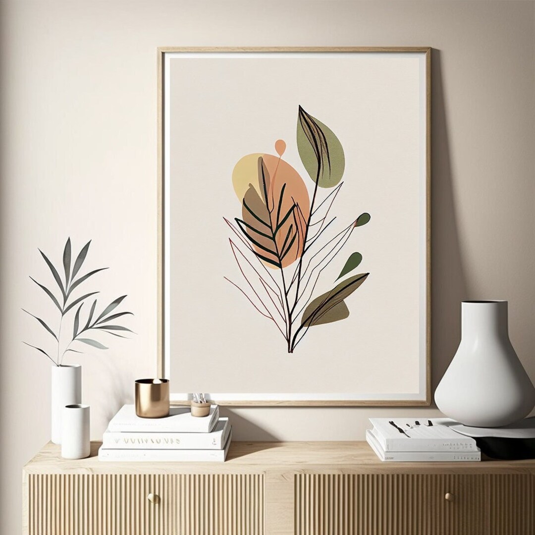 Minimalist Plant Drawing, Digital Art, Digital Download, Printable Art ...