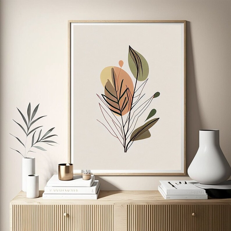 Minimalist Plant Drawing, Digital Art, Digital Download, Printable Art ...