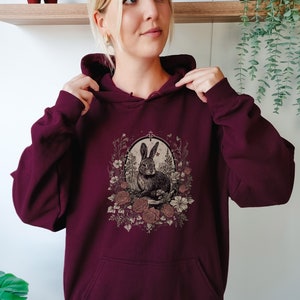 Whimsical Vintage Victorian Woodland Rabbit Hoodie Old Nature Tree ...