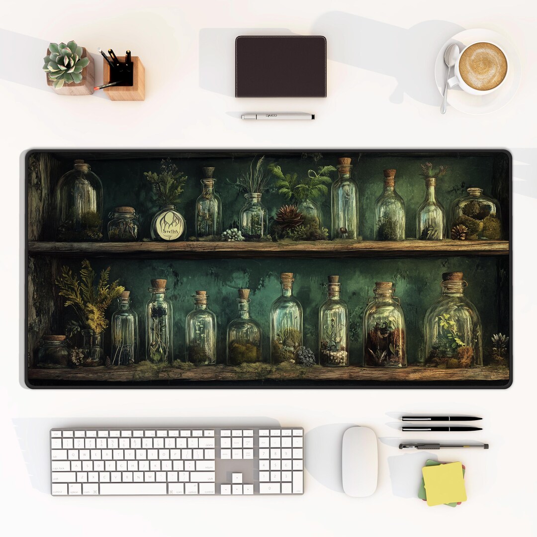 Vintage Witchy Alchemy Apothecary Desk Mat Nature Potion Witchcraft ...