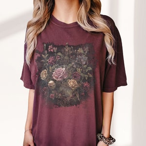 Vintage Roses Shirt Vintage Flower Tshirt Retro Roses Shirt Oversized ...