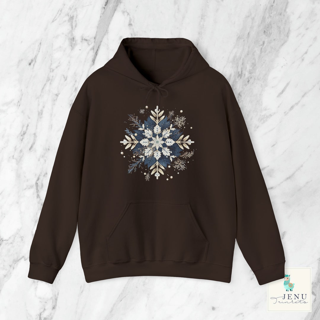 Christmas Winter Snowflake Hoodie Cozy Hooded Sweatshirt - Etsy
