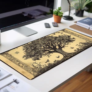 Vintage Gothic Tree of Life Desk Mat Witchy Celtic Pagan Mousepad ...