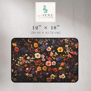 Pressed Wildflowers Desk Mat Floral Botanical Mousepad Green Nature ...