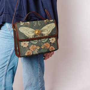 Boho Moth Cottage Core Messenger Crossbody Bag Vintage Art Nouveau ...
