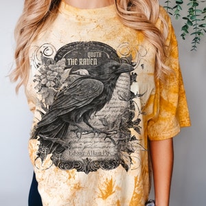 Vintage Gothic Edgar Allan Poe Dark Academia Witchy Colorful Tie Dye ...