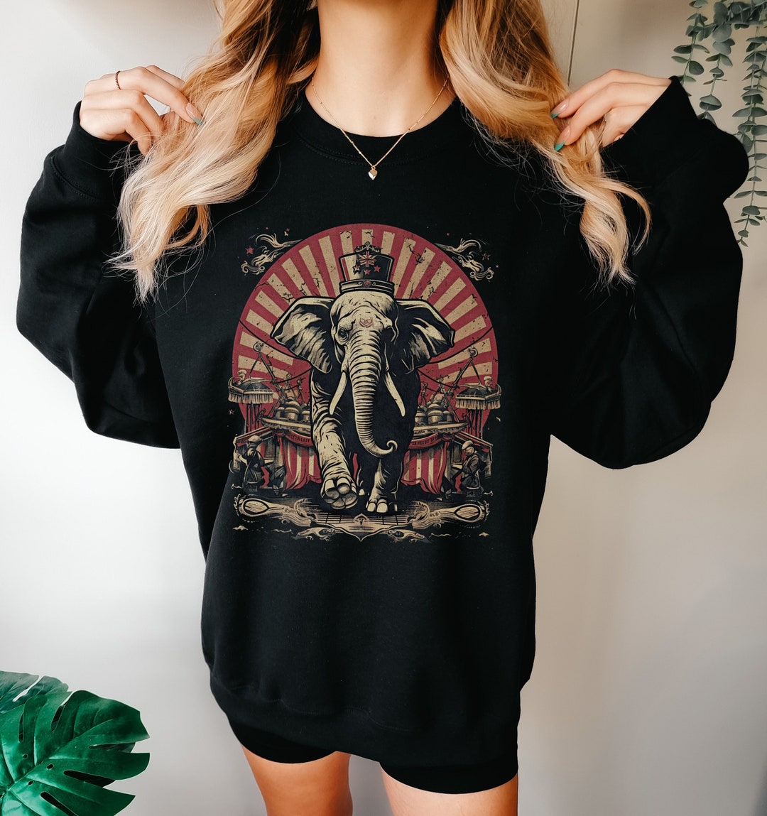 Vintage Elephant Circus Carnival Sweatshirt Old Country Fair Shirt ...