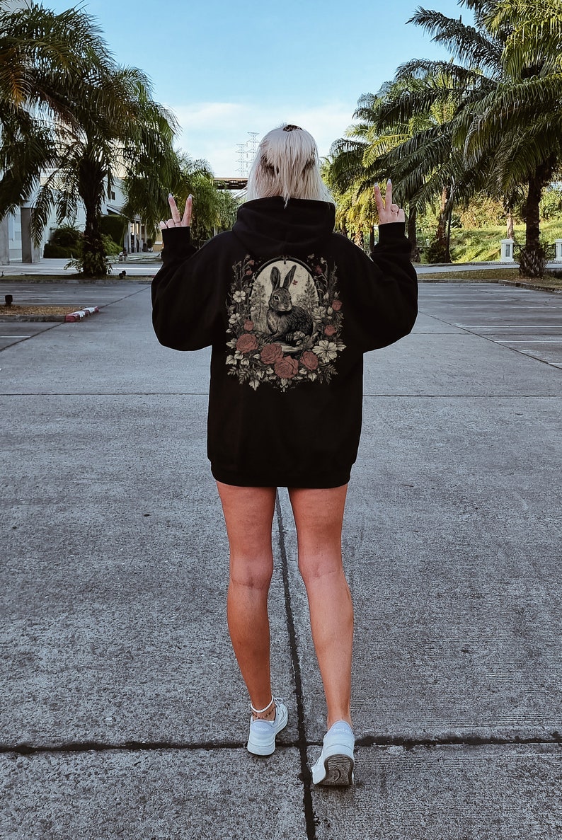 Whimsical Vintage Victorian Woodland Rabbit Hoodie Old Nature Tree ...