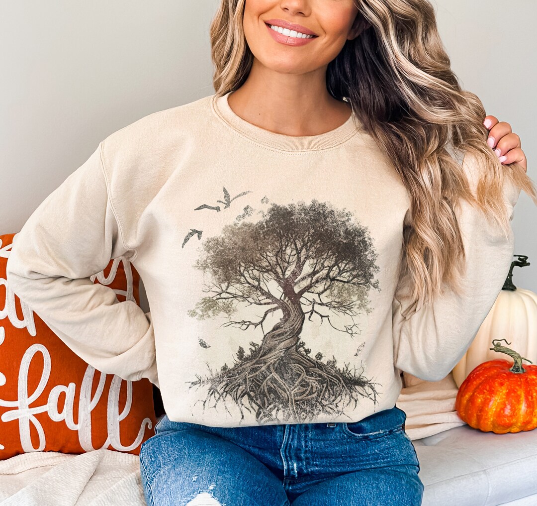 Celtic Cottagecore Shirt Nordic Tree of Life Sweatshirt Vintage Nature ...