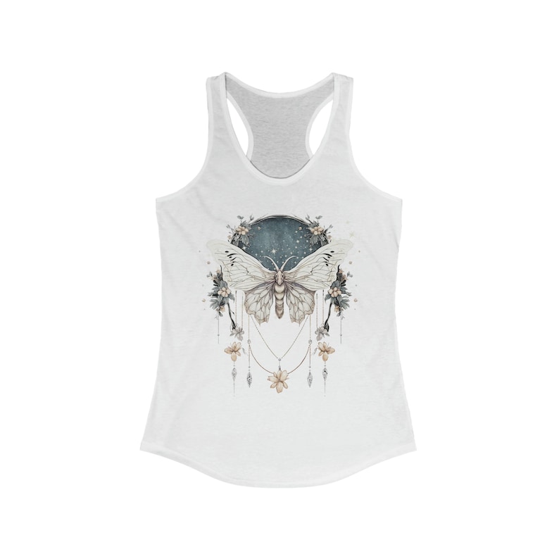 Vintage Boho Dreamy Luna Moth Womens Tank Top Celestial Charms Lunar ...