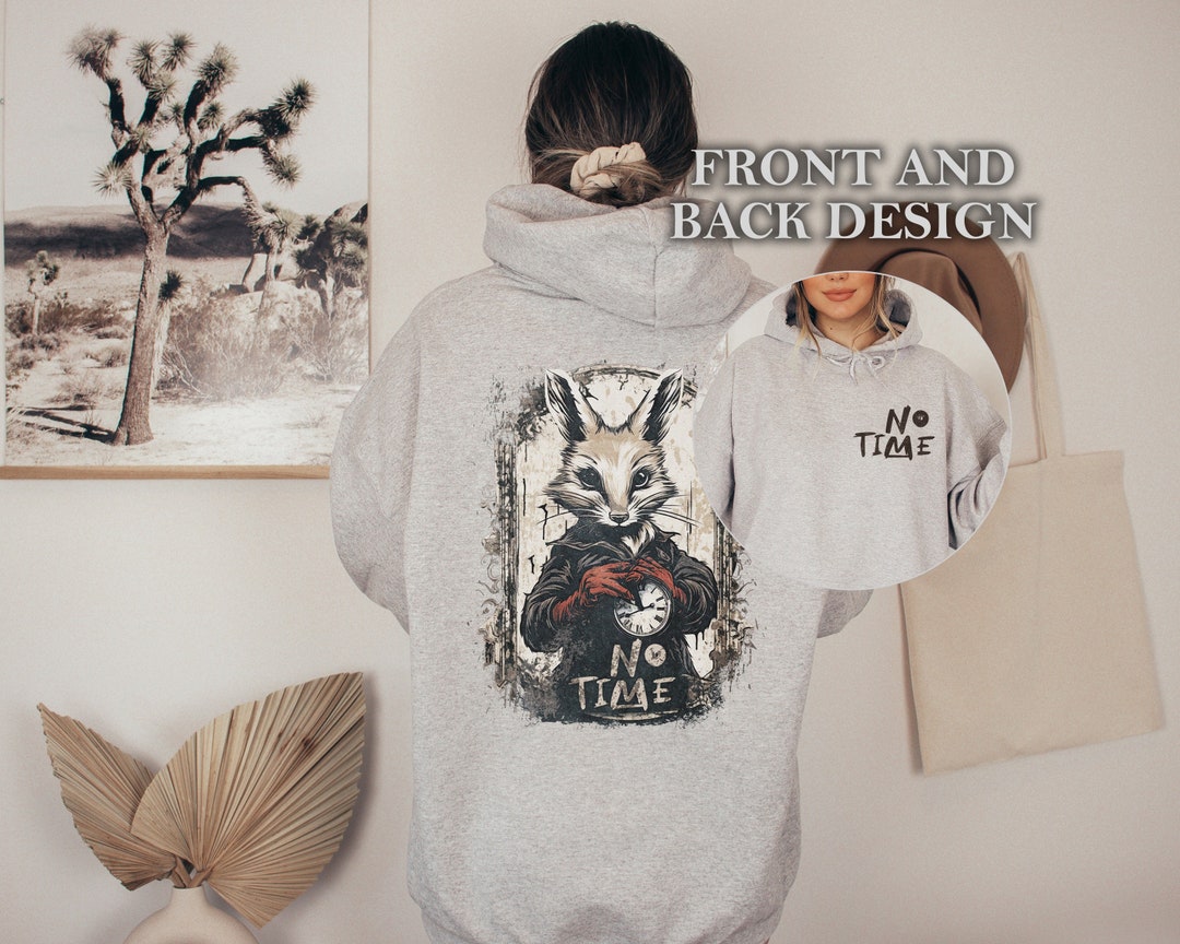 Alice in Wonderland Inspired No Time Hoodie Rabbit Clock Sweater ...