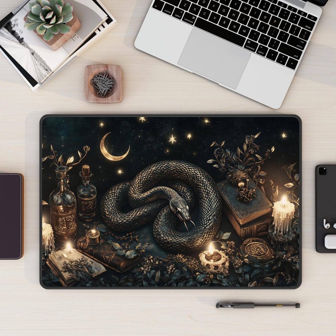 Occult Snake Witchcraft Magic Desk Mat Vintage Witchy Moon Potion ...