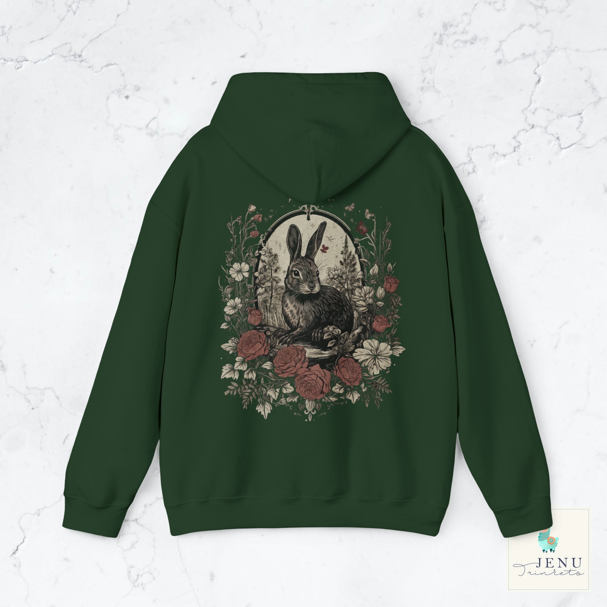 Whimsical Vintage Victorian Woodland Rabbit Hoodie Old Nature Tree ...