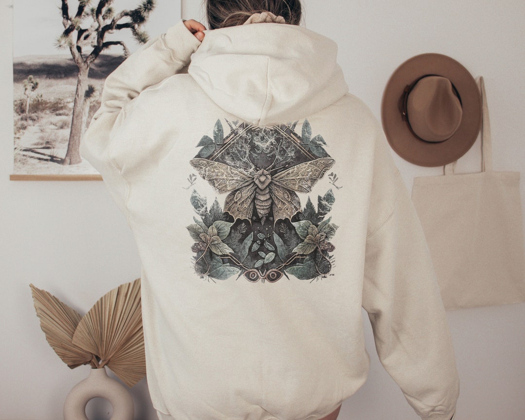 Moth Hoodie Moth Hoodie Nature Shirt Gothic Hoodie Vintage Shirt ...