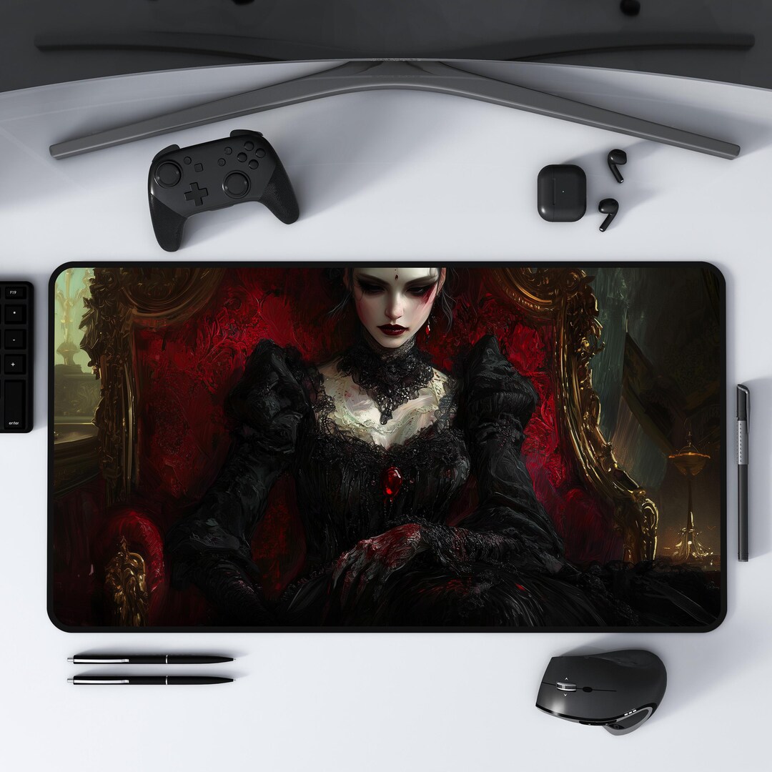 Victorian Gothic Vampire Queen Desk Mat Goth Vamp Baroque Death Blood ...
