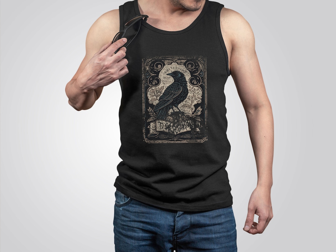 Tarot Card Raven Shirt Occult Tank Top Vintage Man Gift for Boyfriend ...
