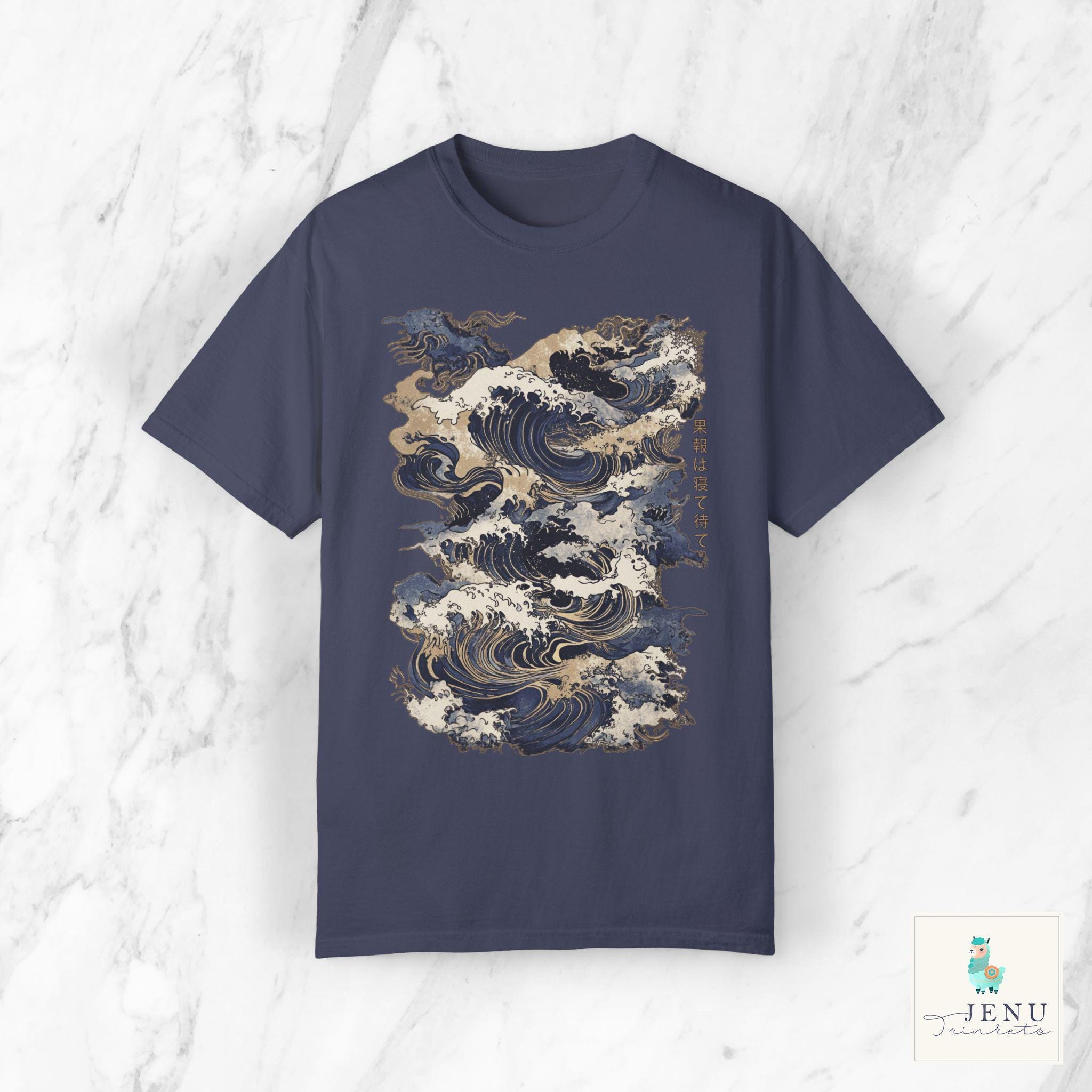 Abstract Japanese Waves Ukiyo-e Tshirt Ocean Wave Sea Water T-shirt ...