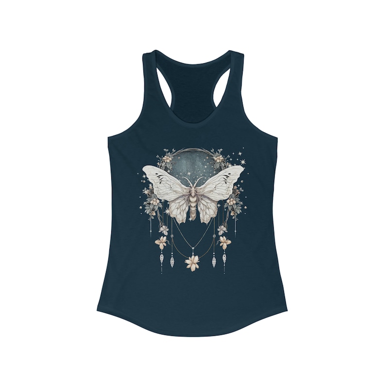 Vintage Boho Dreamy Luna Moth Womens Tank Top Celestial Charms Lunar ...