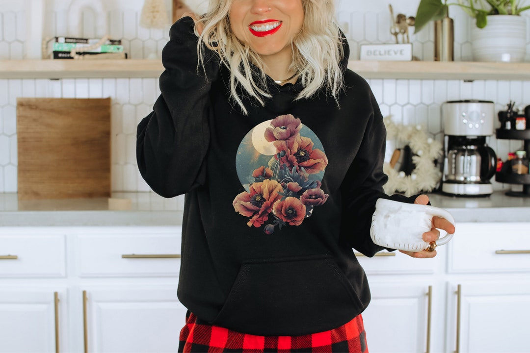 Spring Wildflower Flower Poppies Hoodie Poppy Flower Vintage Floral ...