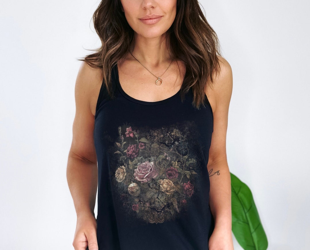Vintage Roses Tank Top Vintage Flower Shirt Retro Roses Tank Top Yoga ...