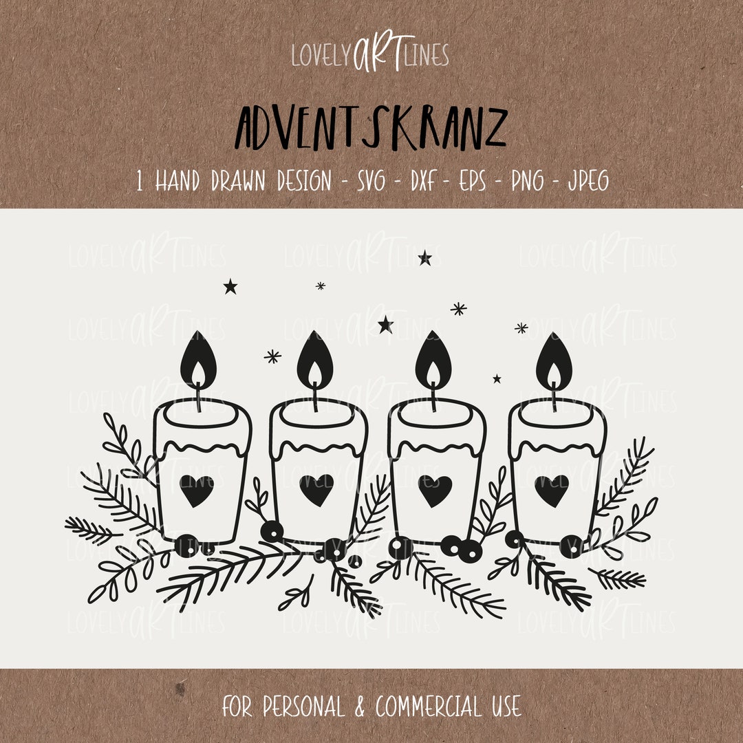 Advent Wreath SVG Design, Plotter File Advent Wreath for Cricut ...