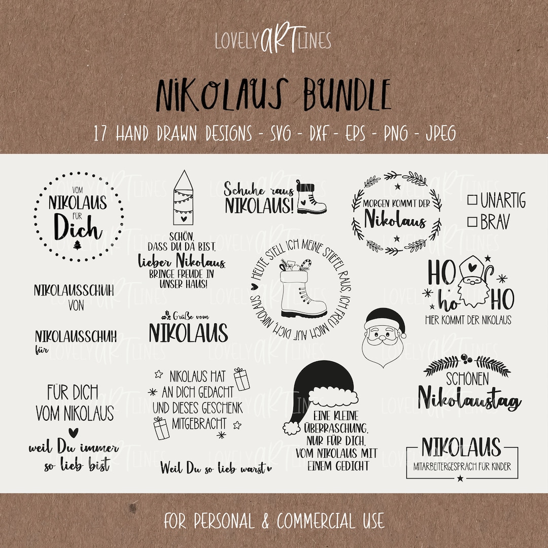 Nikolo SVG Bundle, Plotter Files Nikolo, Christmas Vector Icons, Santa ...
