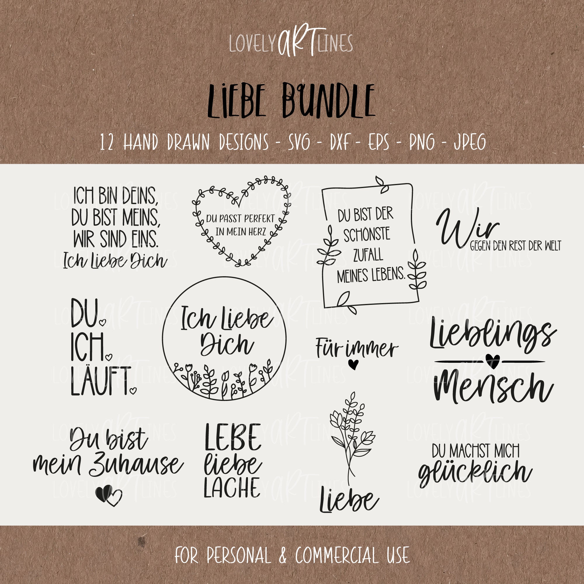 Liebe SVG Bundle Plotterdatei Liebe für Cricut Liebesprüche - Etsy Schweiz