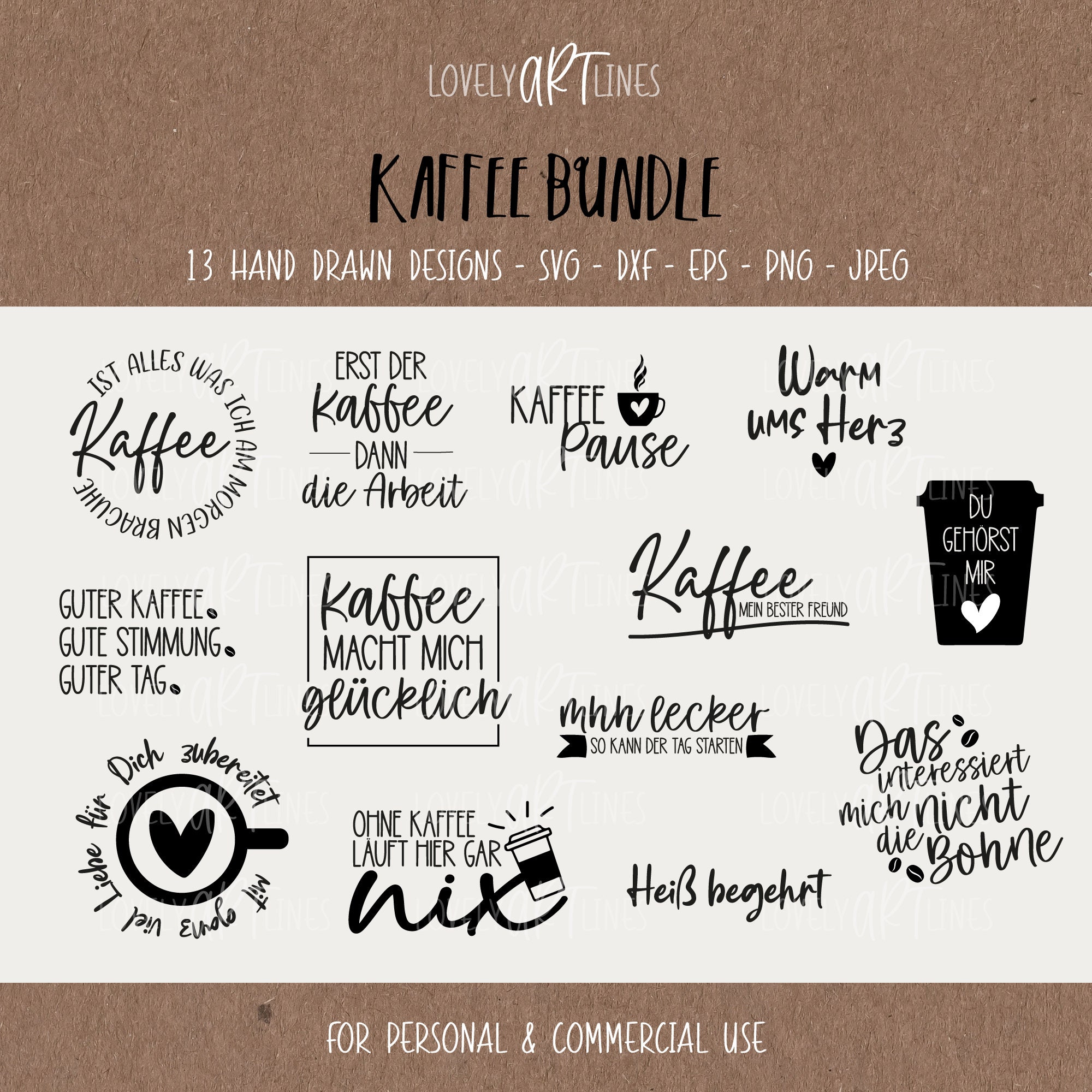 Kaffee SVG Bundle Plotterdatei Kaffee für Cricut Kaffeetasse - Etsy.de