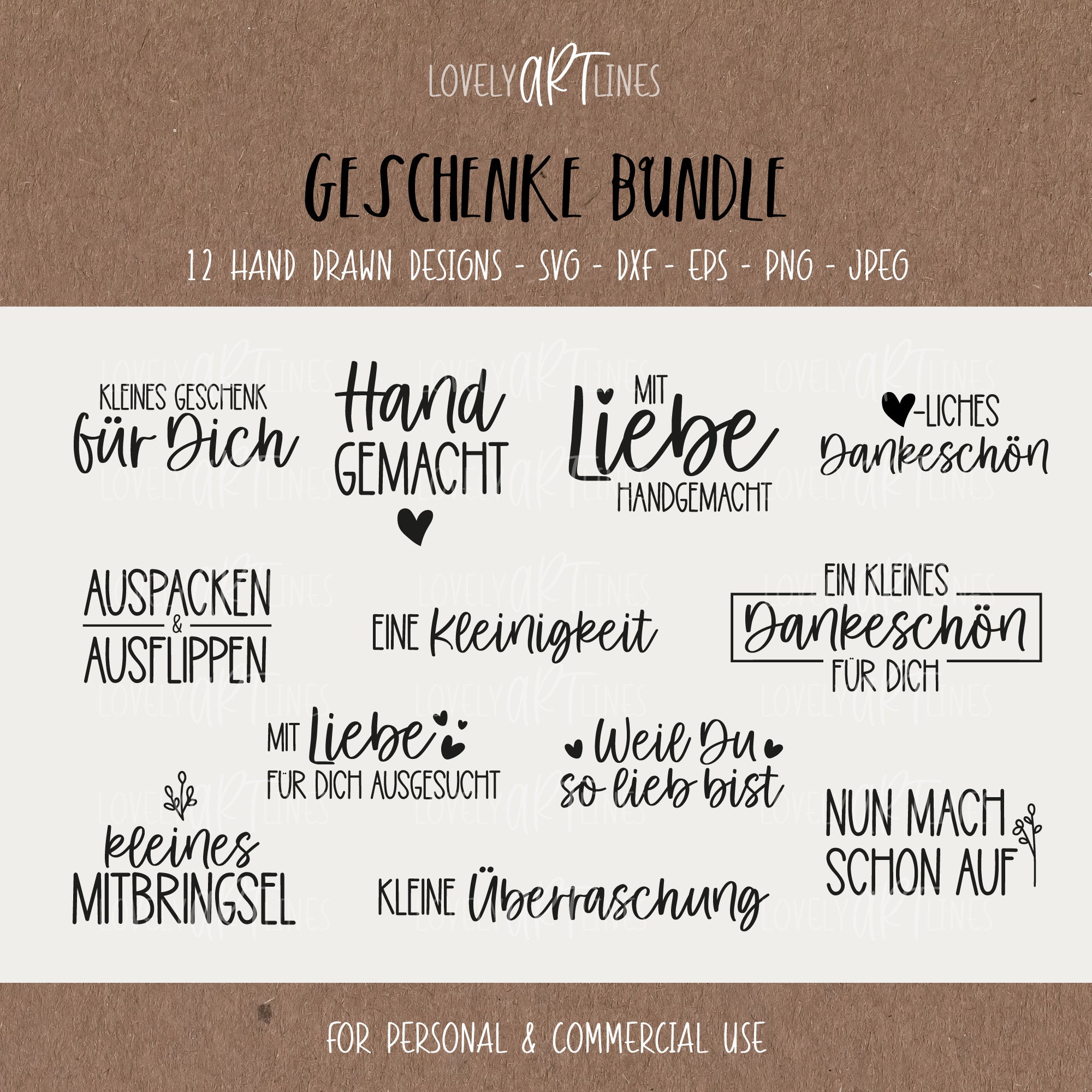 Geschenke SVG Bundle, Plotterdatei Geschenk für Cricut, Schenken Vector Icons, Verpacken PNG ...