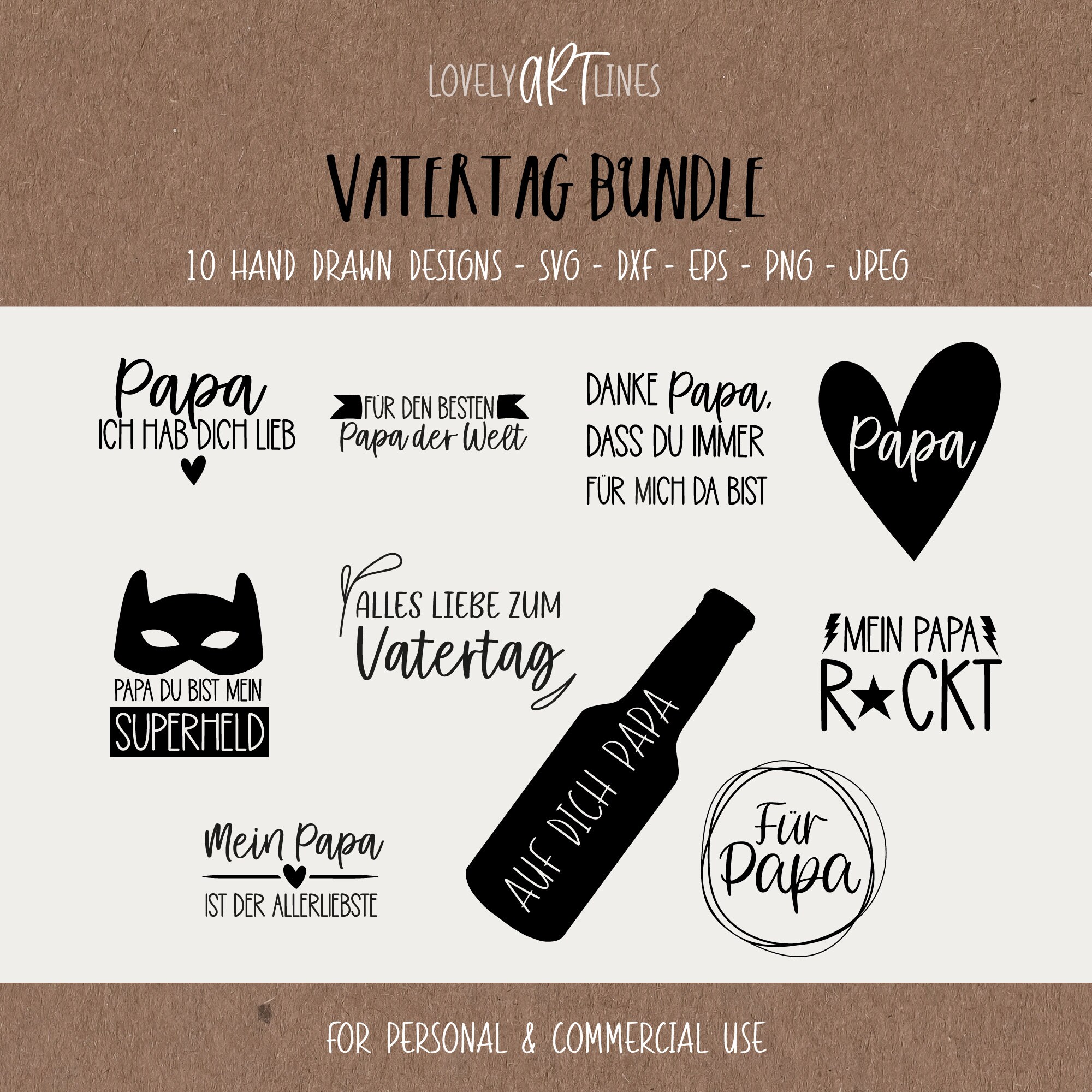 Vatertag SVG Bundle, Plotterdatei Vater für Cricut, Papa Vector Icons ...