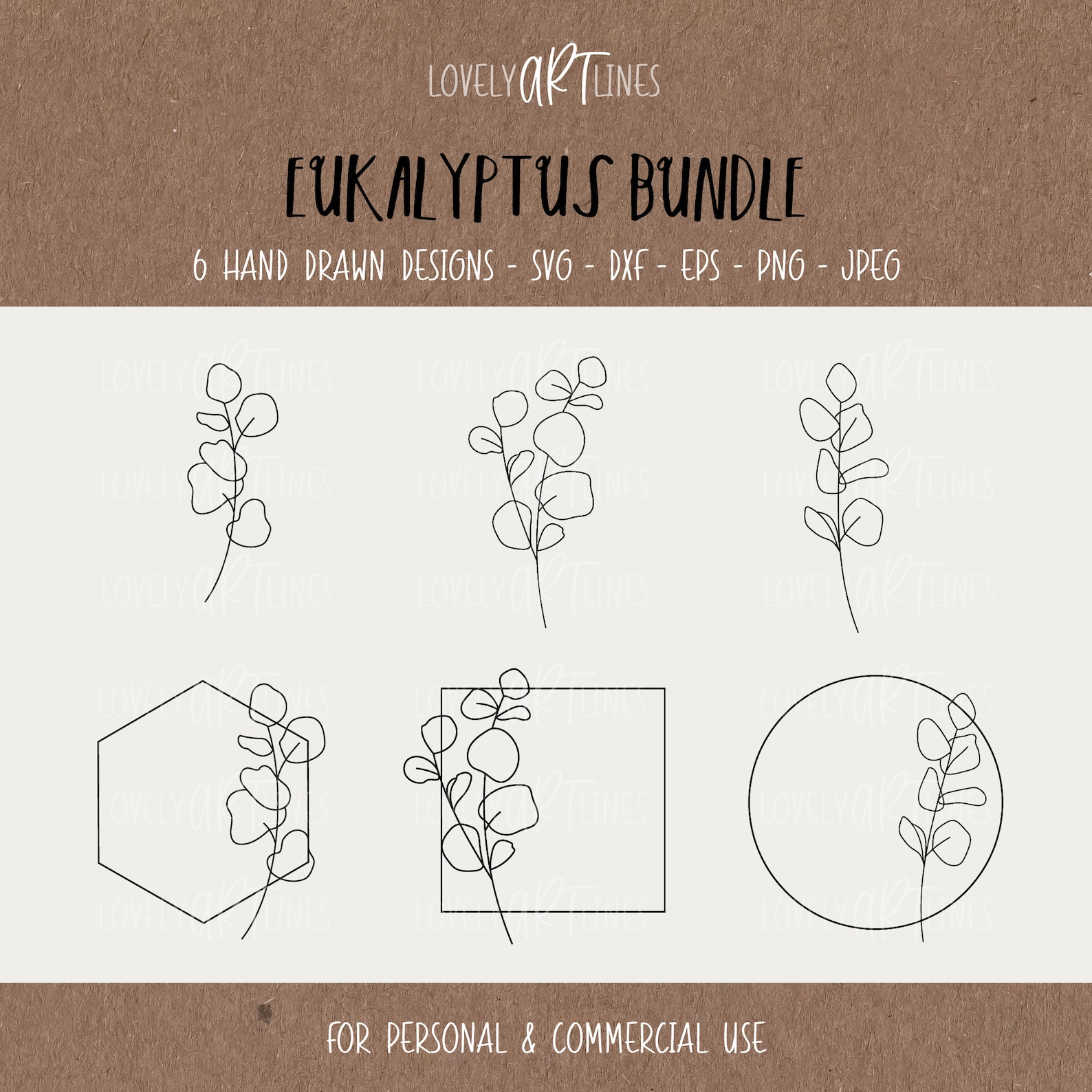 Eukalyptus SVG Bundle, Plotterdatei Blätter für Cricut, Botanische Vector Icons, Eucalyptus PNG ...