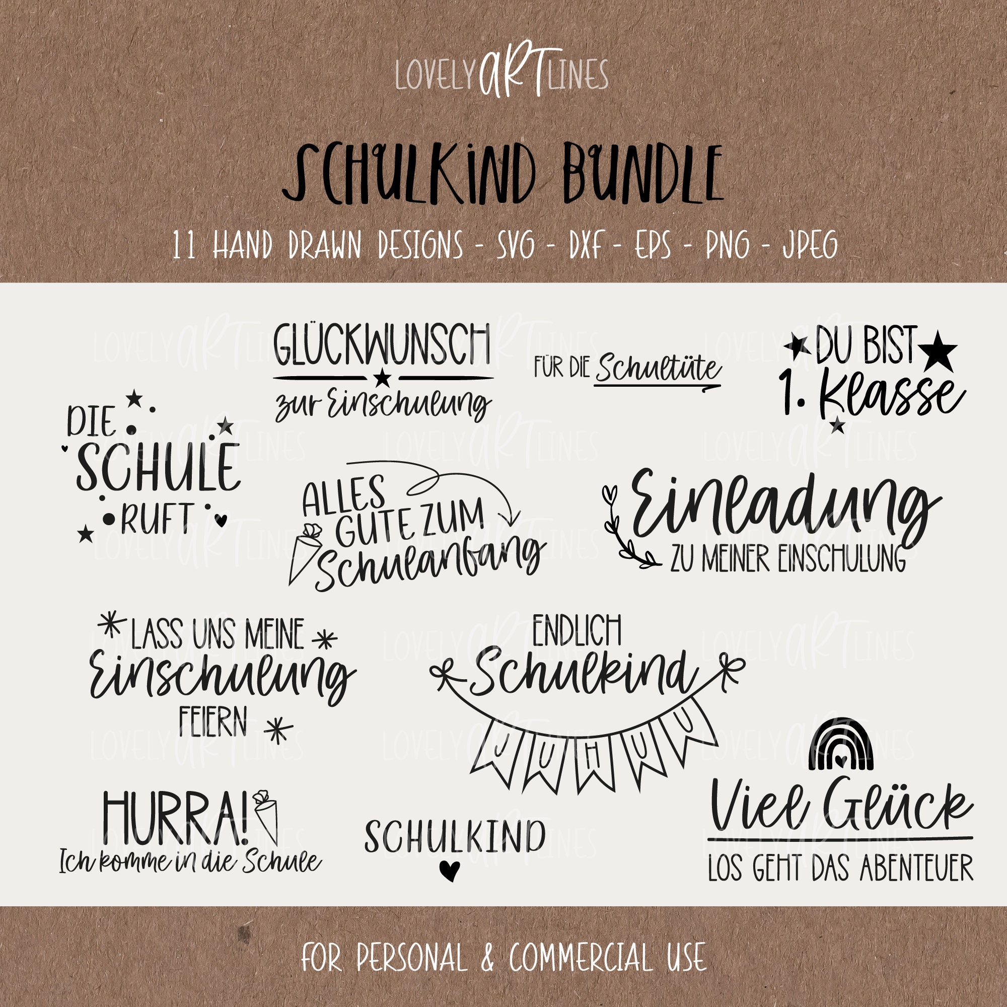 Schulkind SVG Bundle, Plotterdatei Schule für Cricut, Einschulung Vector Icons, Schulanfang PNG ...