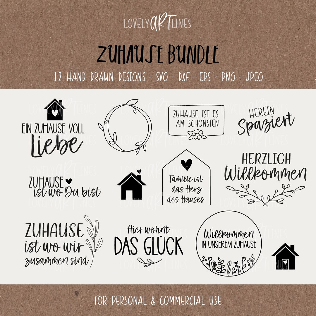 Zuhause SVG Bundle, Plotterdatei Haus für Cricut, Daheim Vector Icons ...
