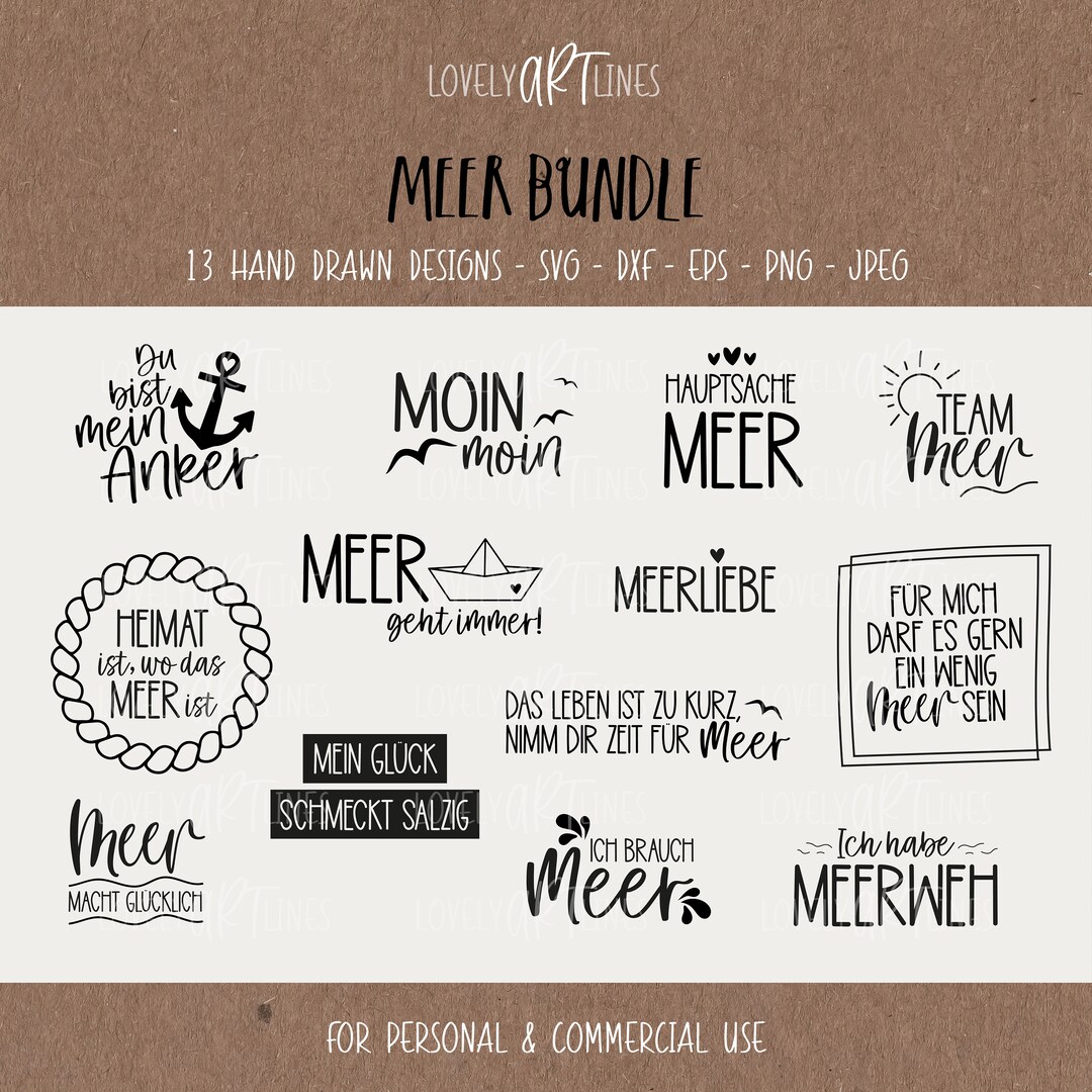 Sea SVG Bundle, Plotter Files Maritim for Cricut, Coast Vector Icons ...