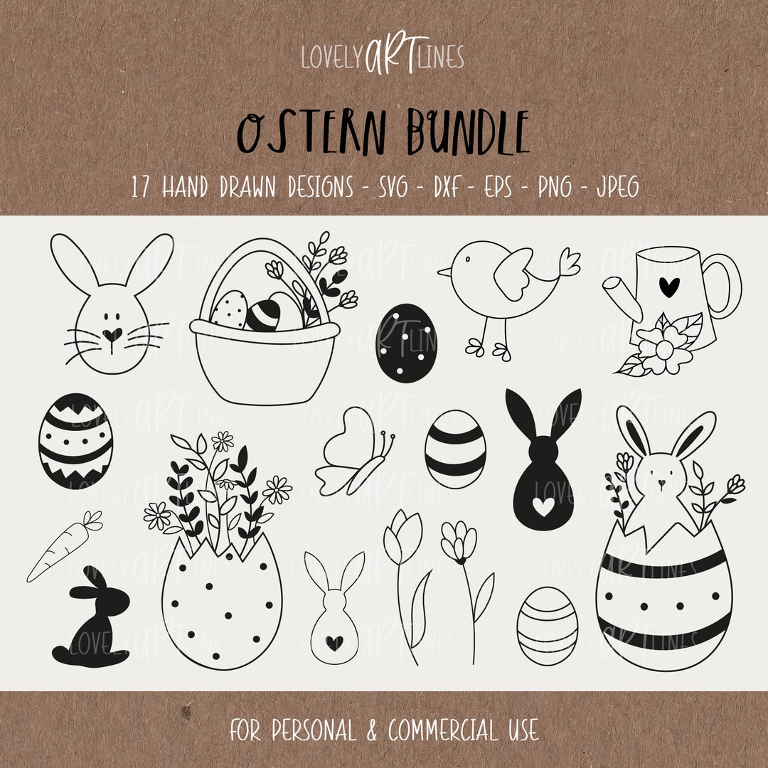 Ostern SVG Bundle, Plotterdatei Frohe Ostern für Cricut, Osterhase ...