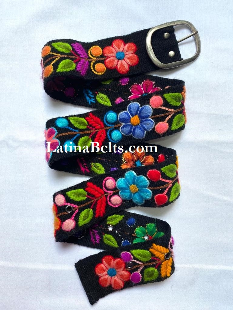 Hand Embroidered Belts Floral Colorful Peruvian Embroidered Belts ...