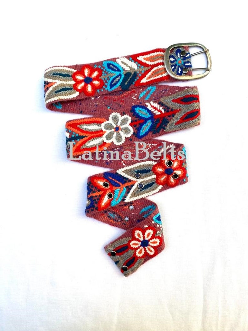 Hand Embroidered Belt Floral Wool Embroidered Belts Floral Ethnic Belt ...