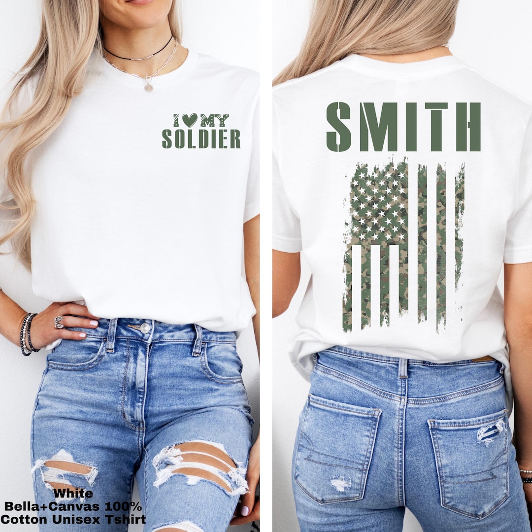 Custom Soldier Name I Heart My Soldier Tshirt Personalize Name Shirt ...