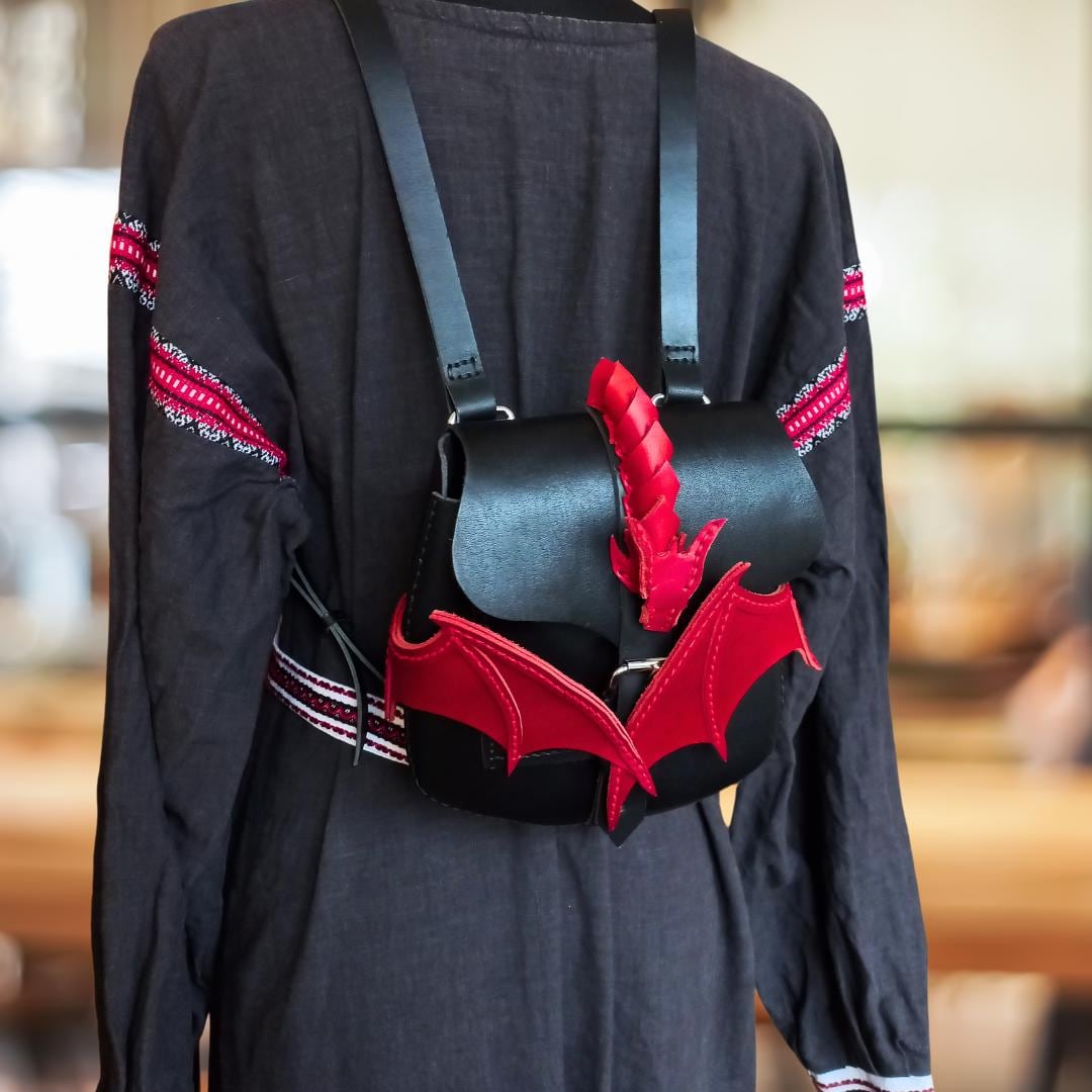 Dragon Embrace Small Dragon Backpack, Natural Leather - Etsy