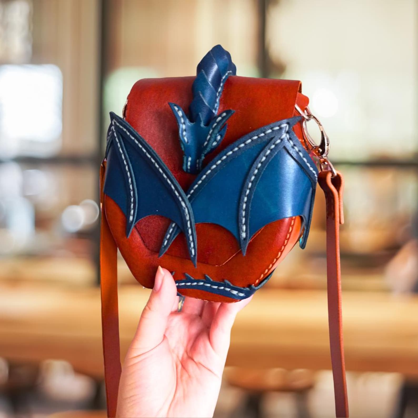 Dragon Embrace Dragon Handbag, Natural Leather - Etsy UK