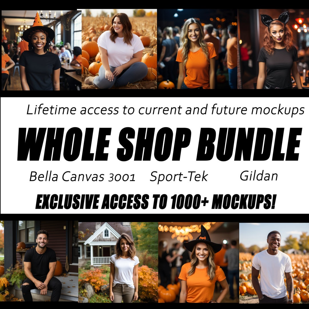 Whole Shop Mockup Bundle, Tshirt Mockup Bundle, Fall Mockups, Halloween ...