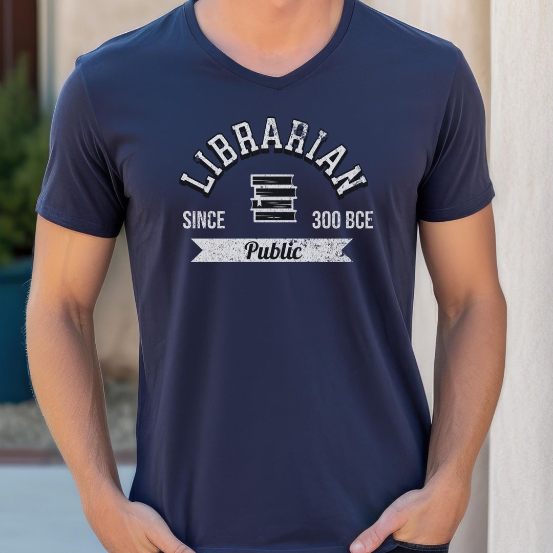 Collegiate Style Public Librarian V-neck Shirt, Library Shirt, Library ...