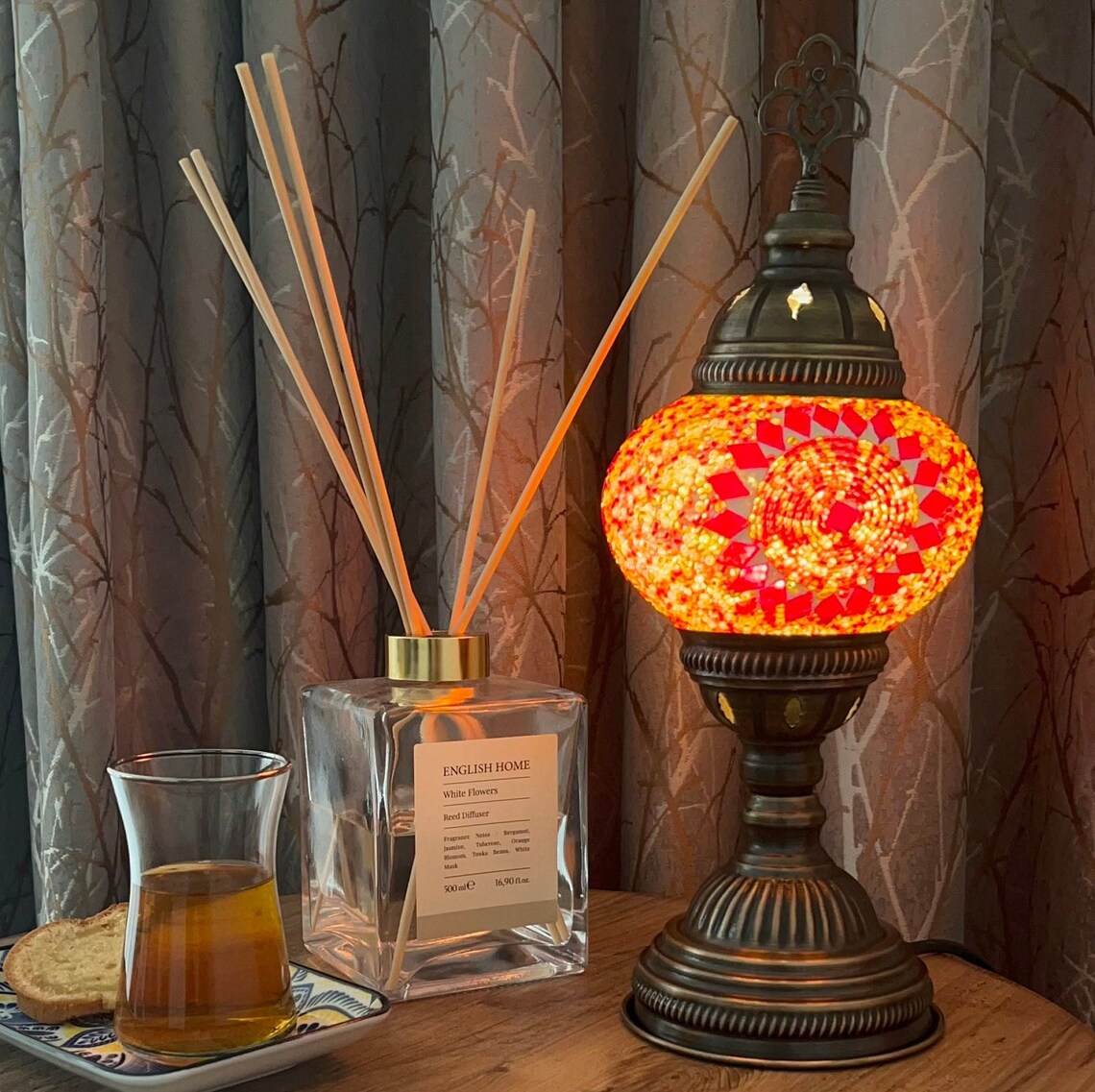 Turkish Lamp, Handmade With Mosaic Pattern in 4 Different Colors Gifts ...