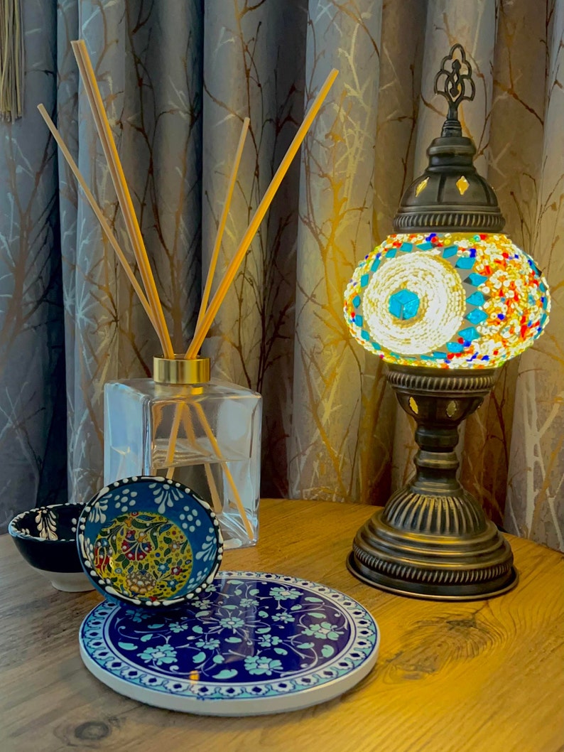 Turkish Lamp, Handmade With Mosaic Pattern in 4 Different Colors Gifts ...