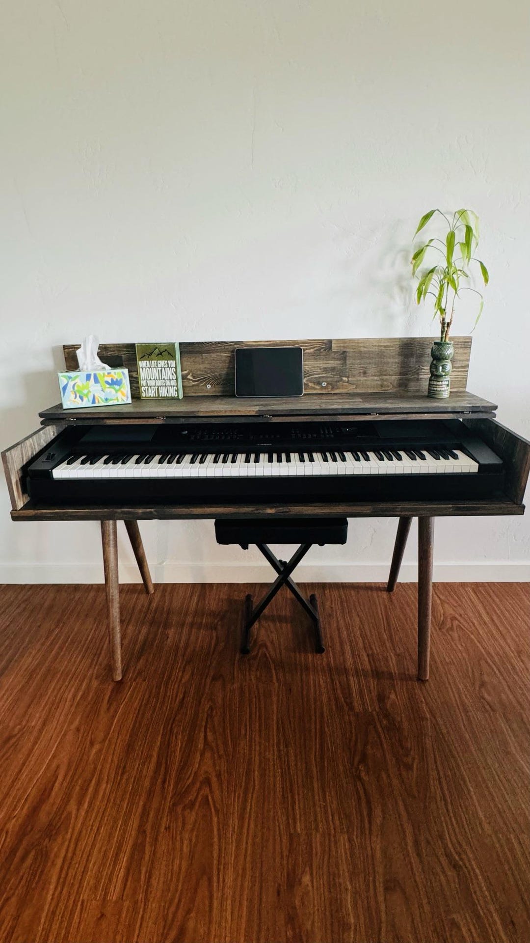 Mid Century Modern Piano Keyboard Stand, Kids Piano Stand, Piano ...