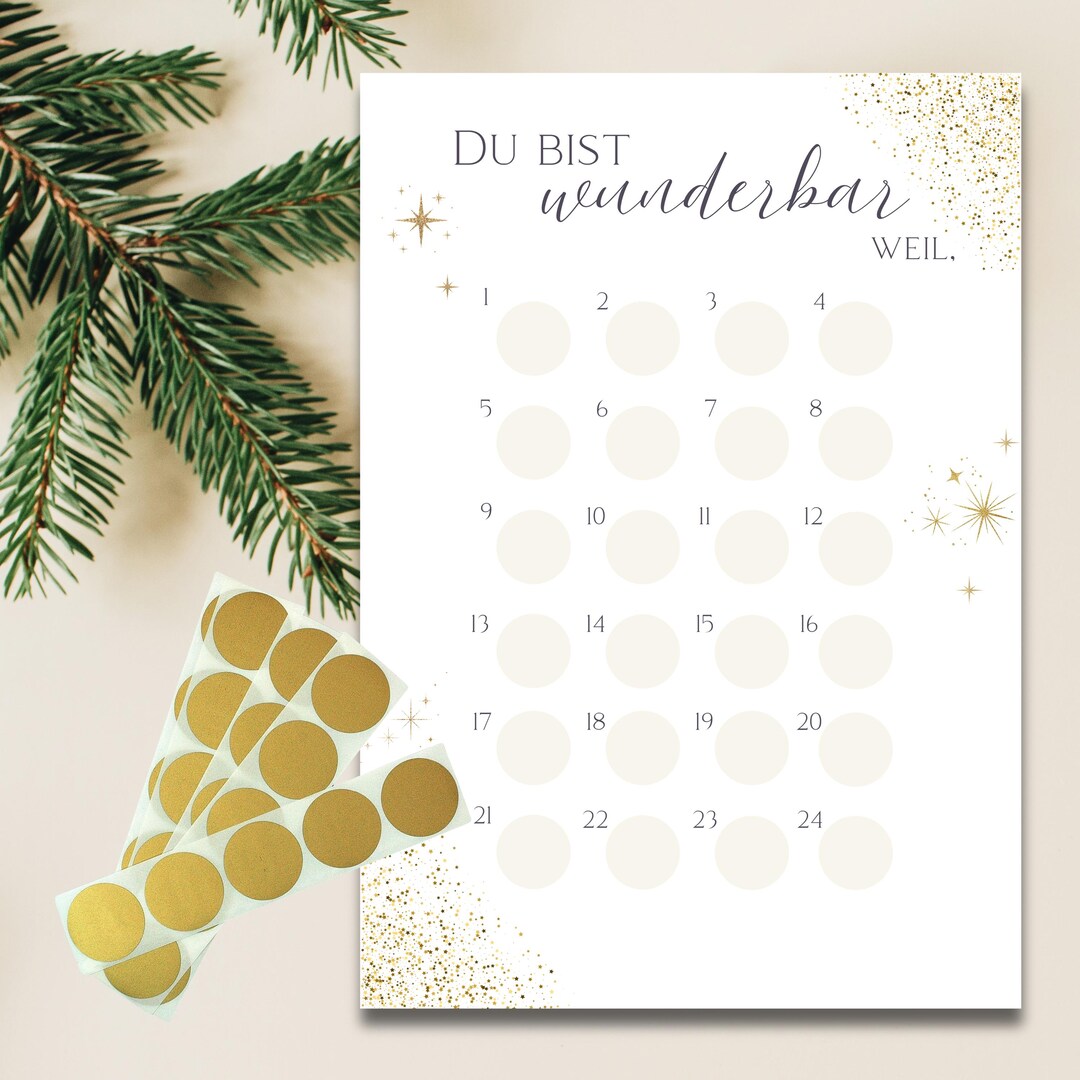 Advent Calendar, Scratch-off Advent Calendar DIN A4 for Writing On ...