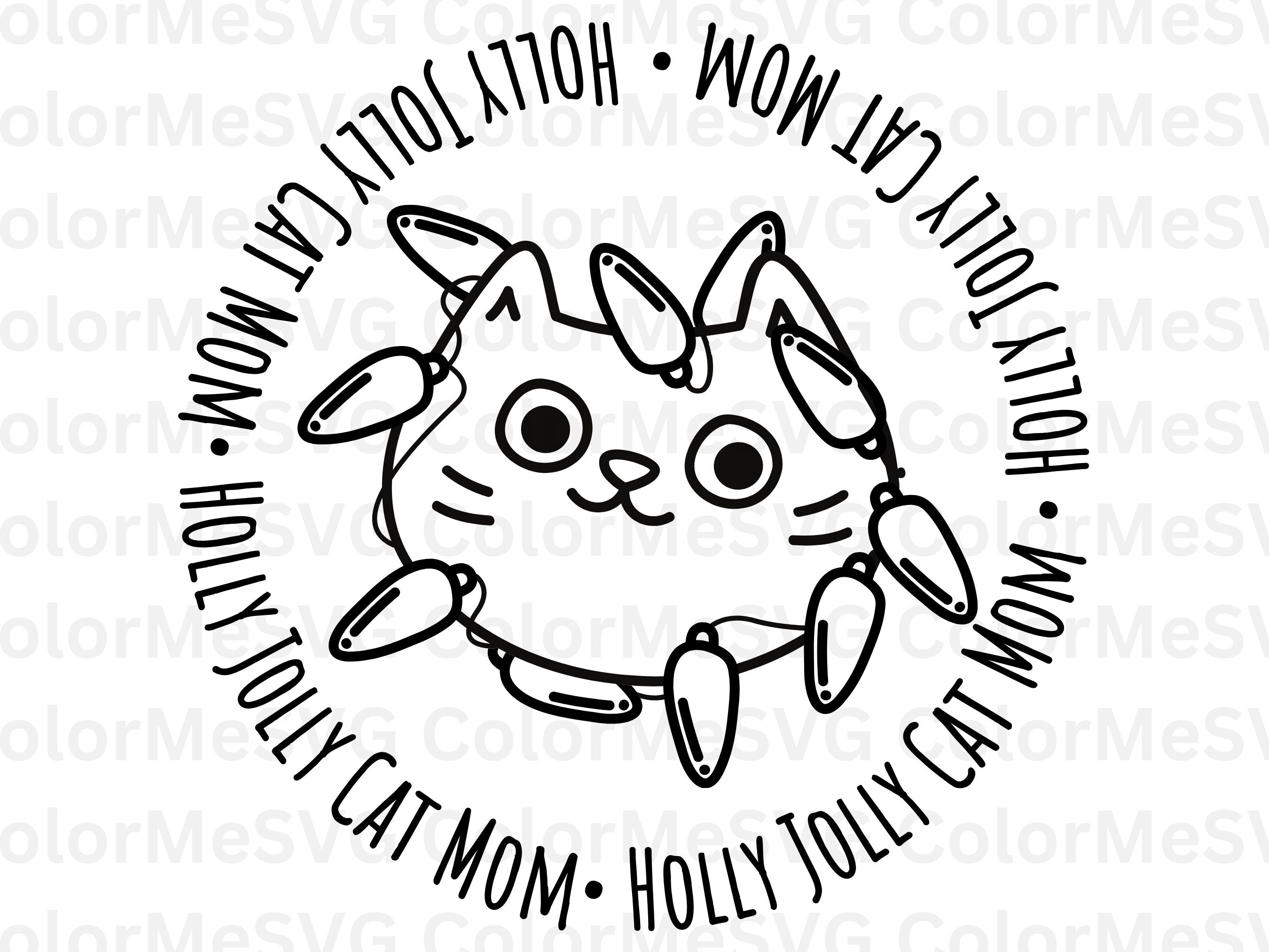 Holly Jolly Cat Mom SVG INSTANT DOWNLOAD Christmas Svg - Etsy