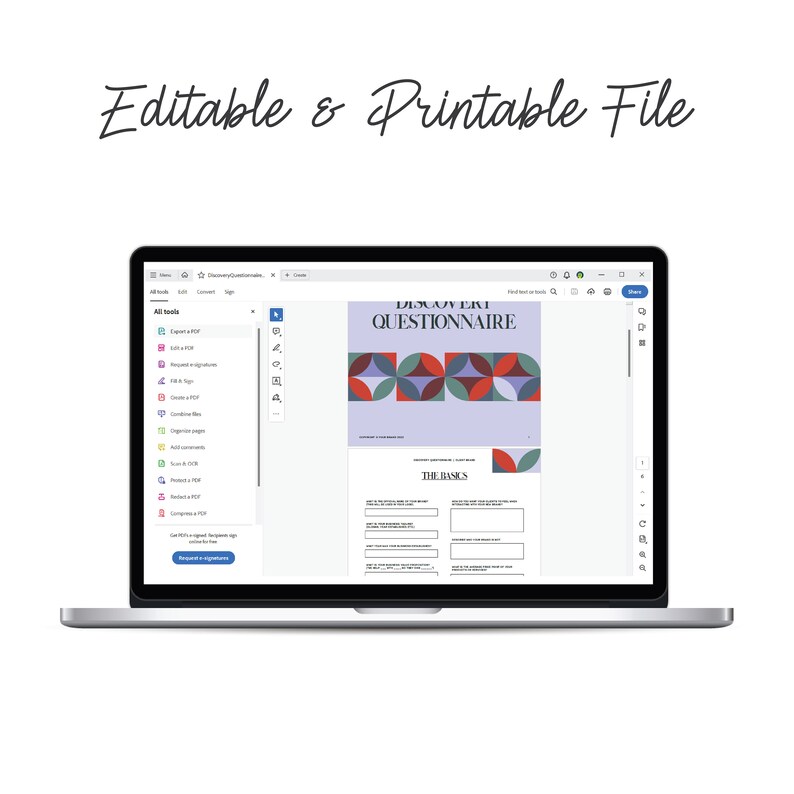Editable Client Questionnaire Form, Client Questionnaire Template ...