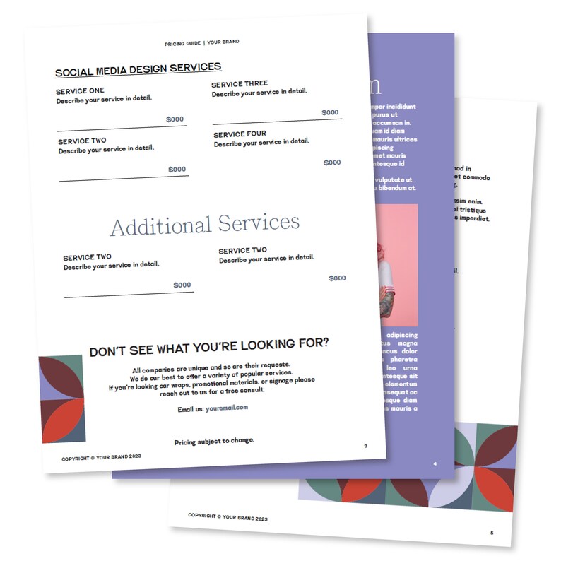 Fillable Pricing Guide Template, Graphic Designer Pricing Guide ...