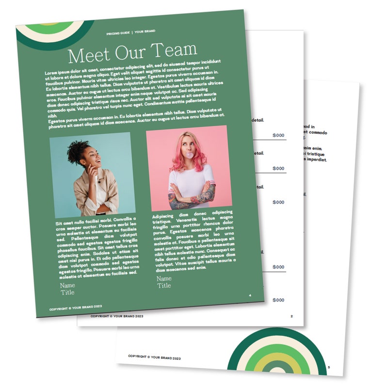 Pricing Guide Template, Fillable Pricing Guide Template, Graphic ...